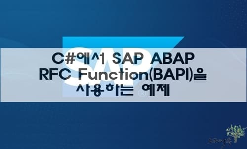 C#에서 SAP RFC Function(BAPI Function)을 사용하는 방법(예제포함)